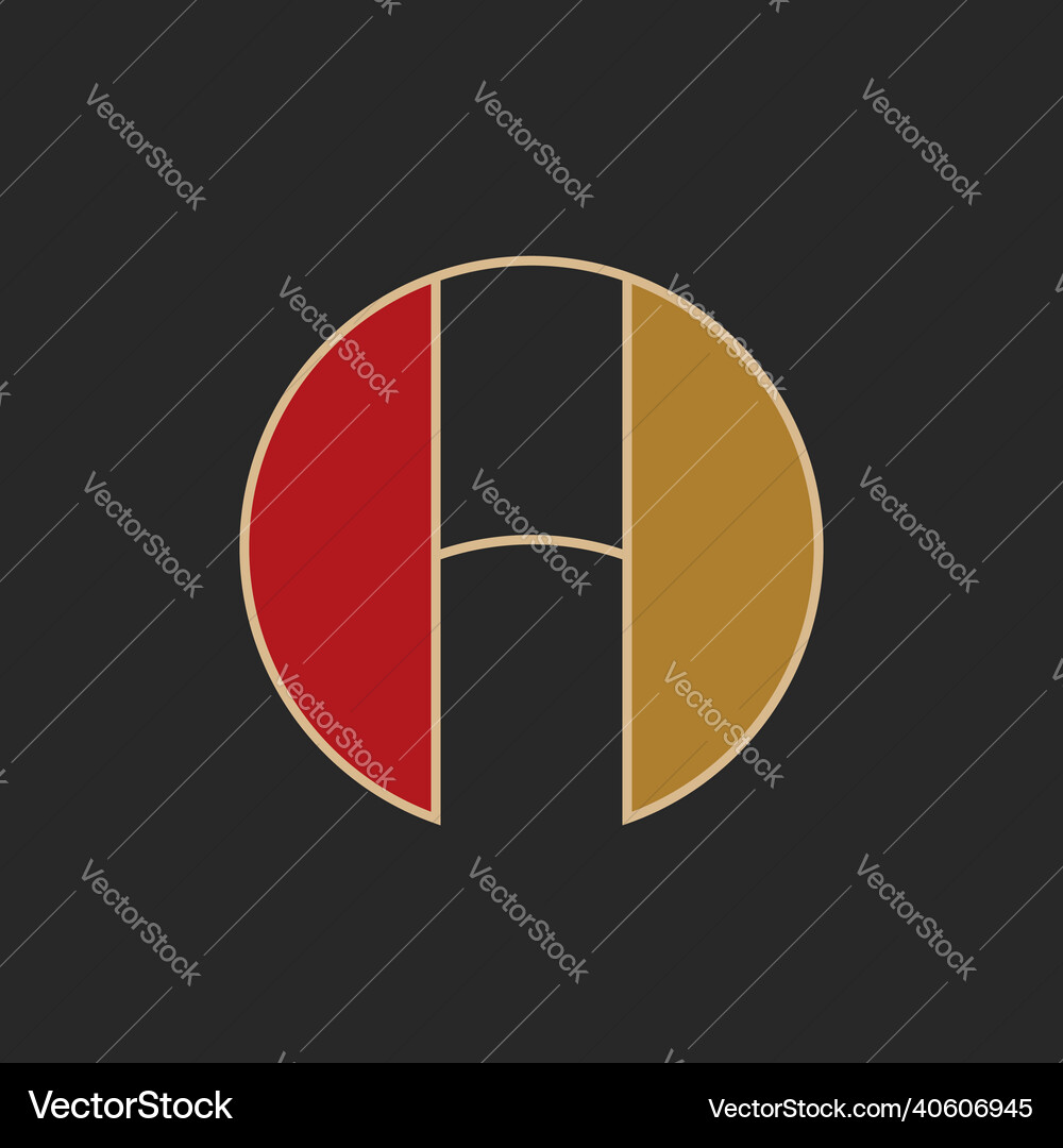 Letter a logo round shape retro style artistic Vector Image