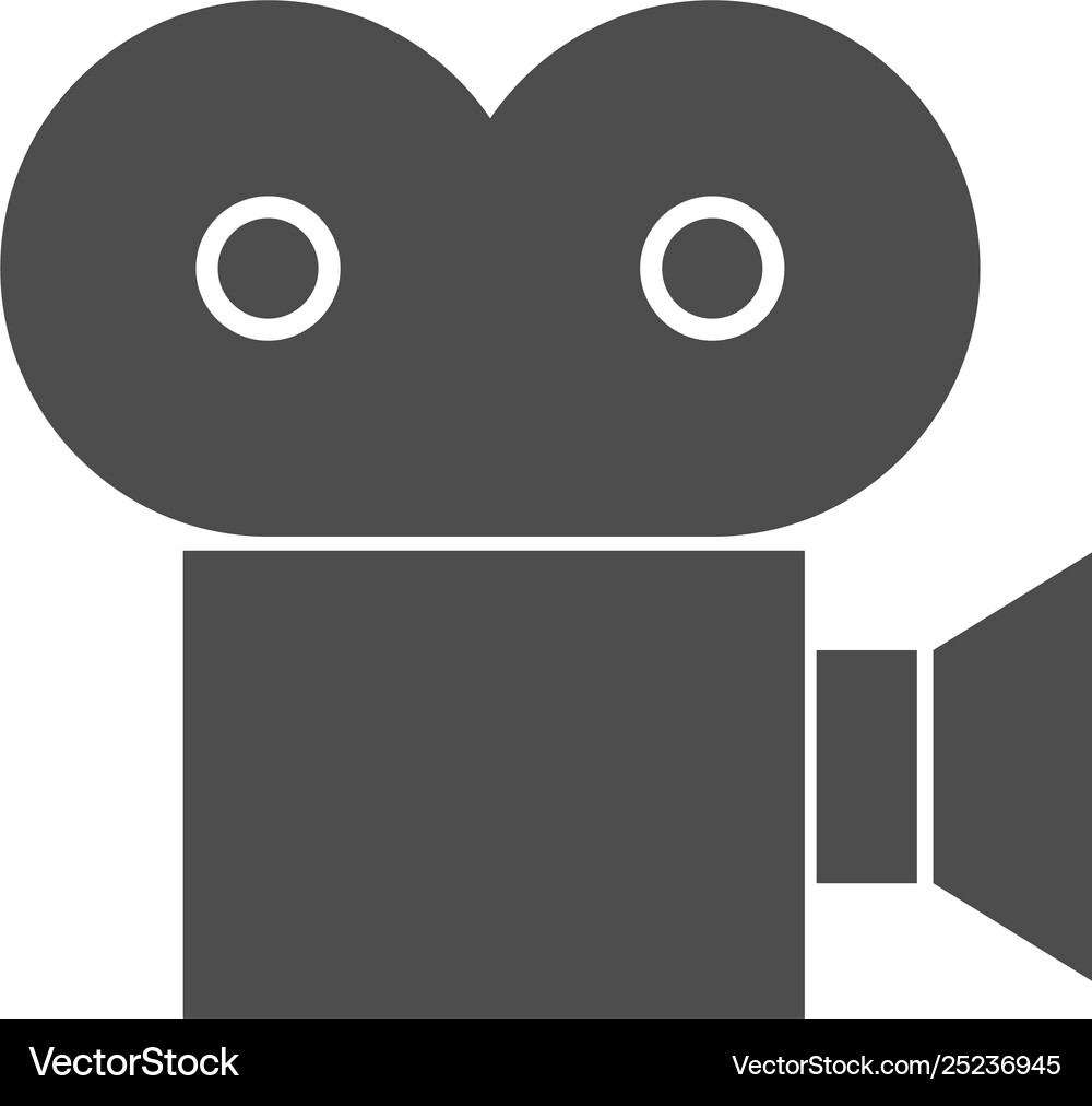 Movie camera icon black and white Royalty Free Vector Image