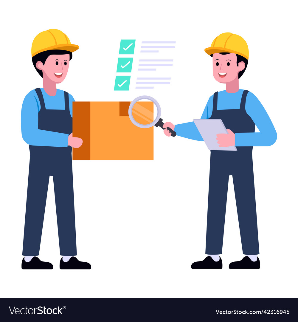 Parcel checking Royalty Free Vector Image - VectorStock