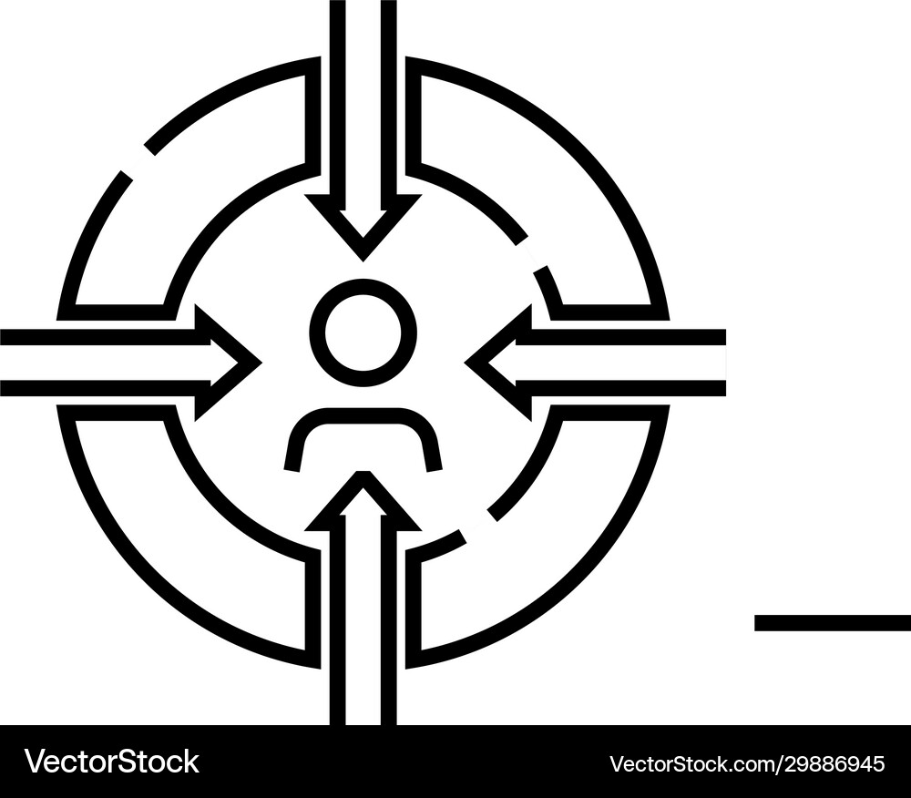 Plenty tasks line icon concept sign outline Vector Image