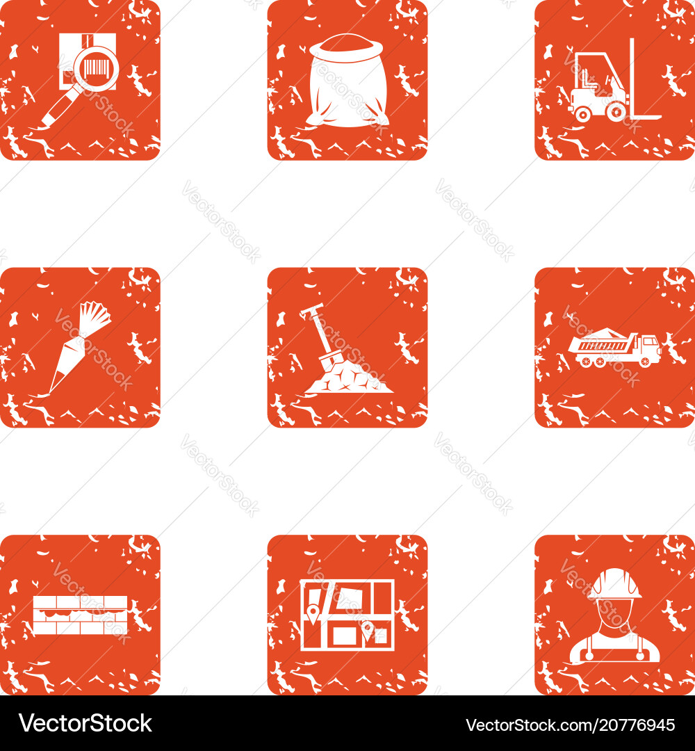 Posting icons set grunge style Royalty Free Vector Image