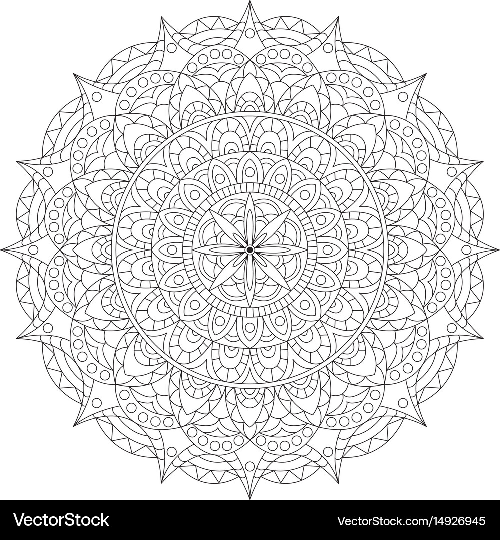 Round mandalas in graphic template for Royalty Free Vector