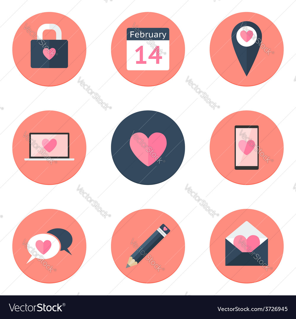 Valentines day icon set Royalty Free Vector Image