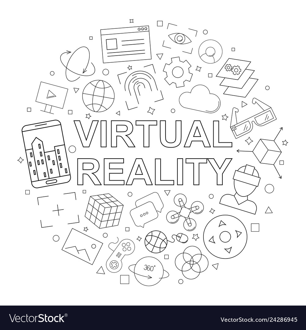 Virtual reality pattern Royalty Free Vector Image