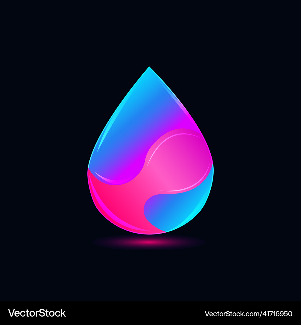 3d drop bright colorful neon designer logo Vector Image