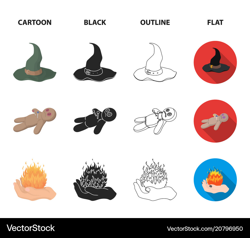 A voodoo doll magical fire love potion Royalty Free Vector