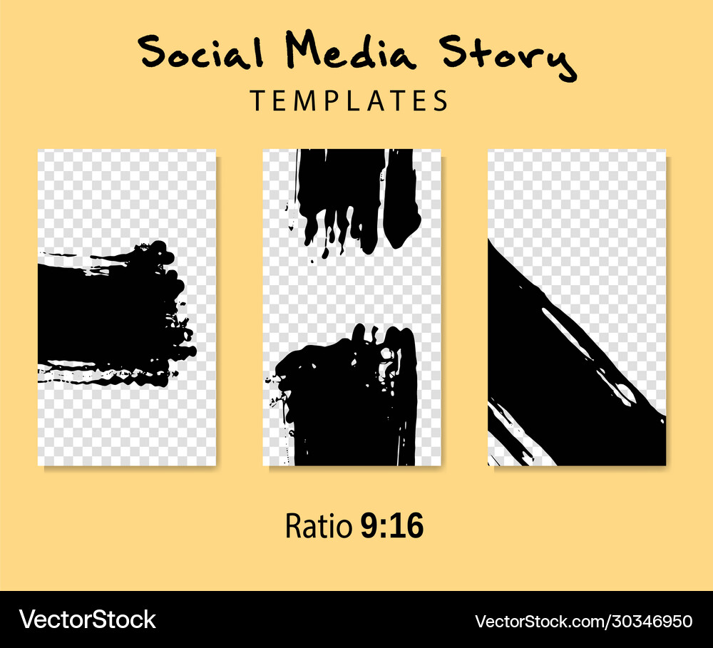 Abstract ink brush banners with grunge effect Vector Image