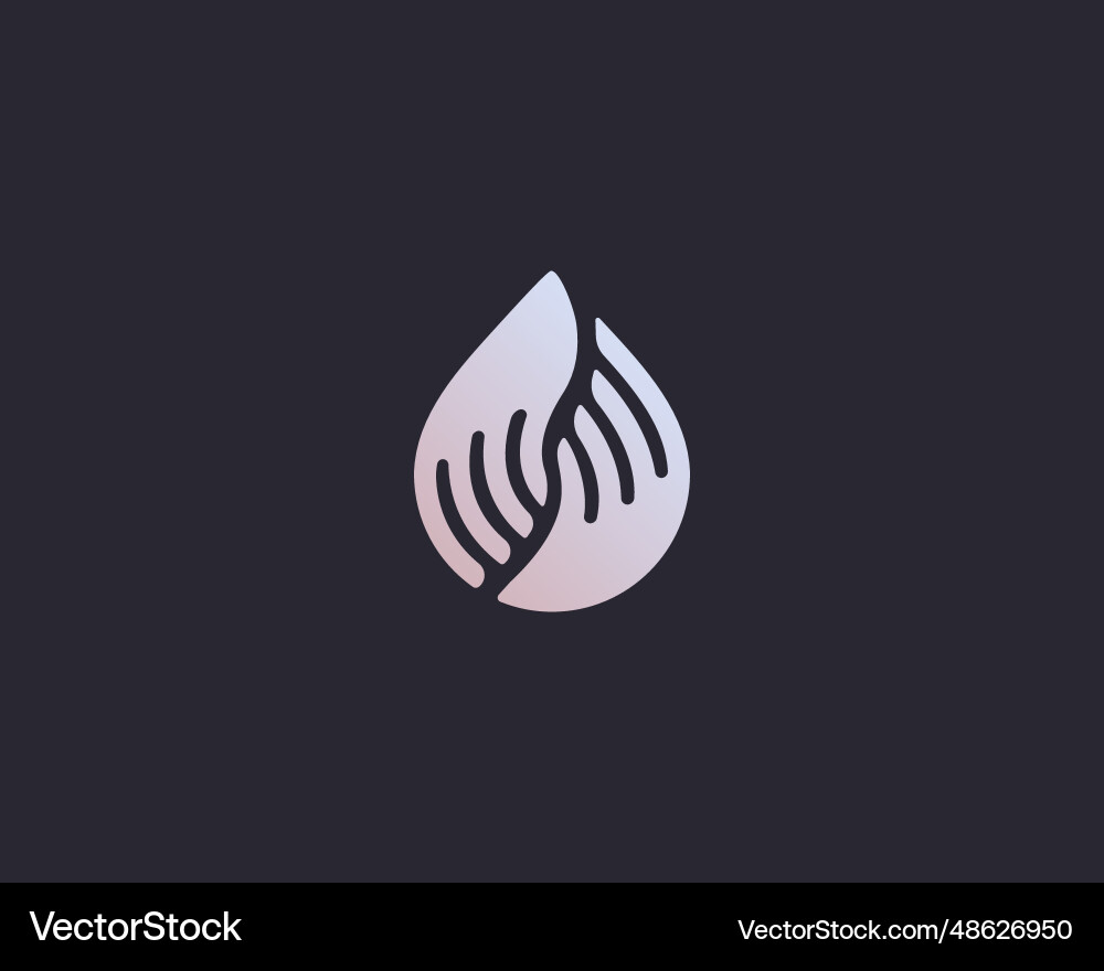 Abstract water drop from human hands logo design Vector Image