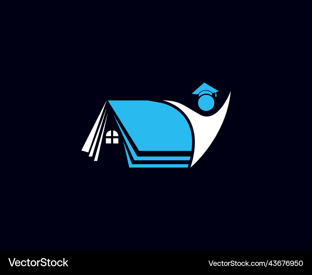 Book house home tutor logo design Royalty Free Vector Image