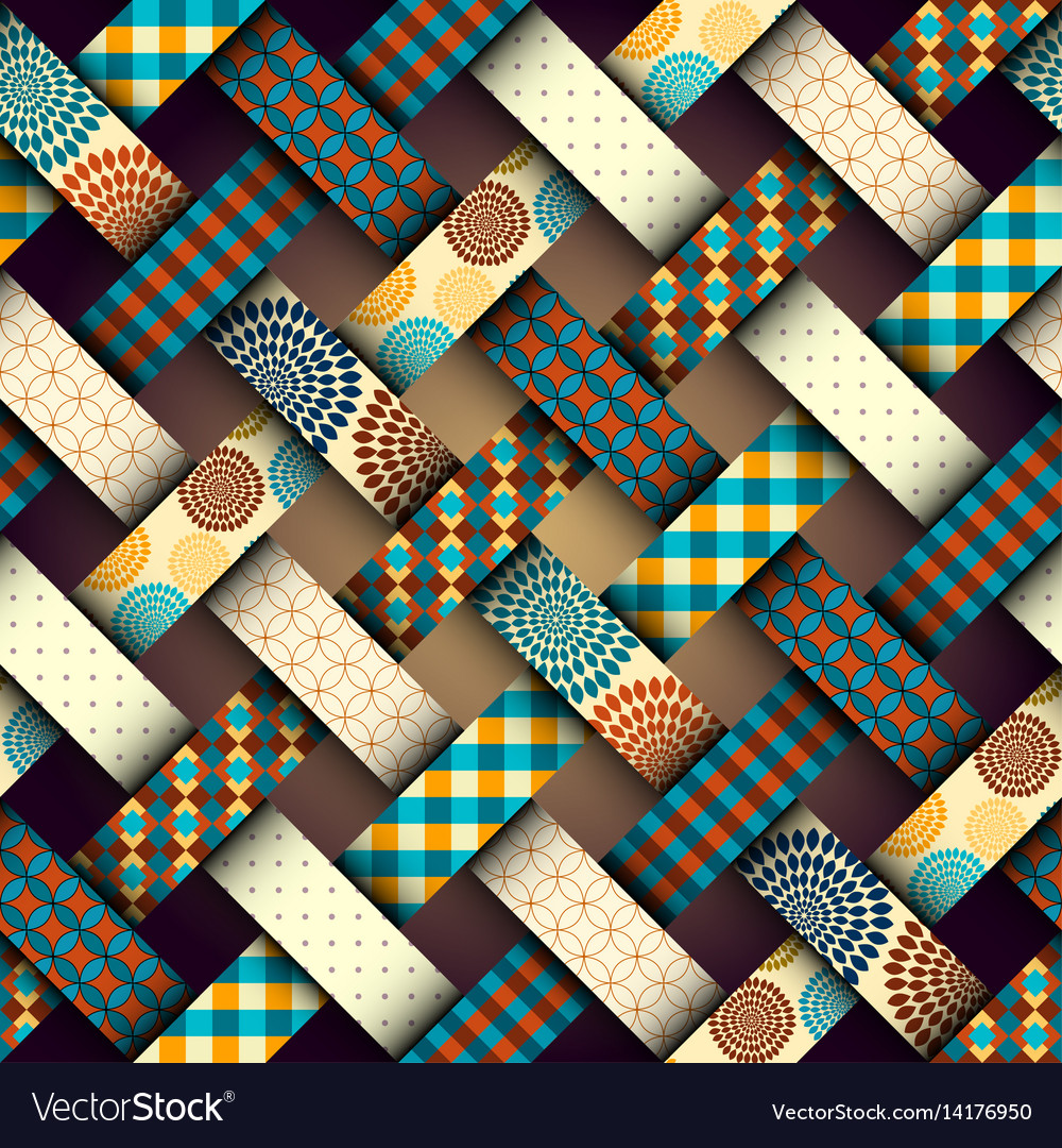 Brown retro patchwork Royalty Free Vector Image