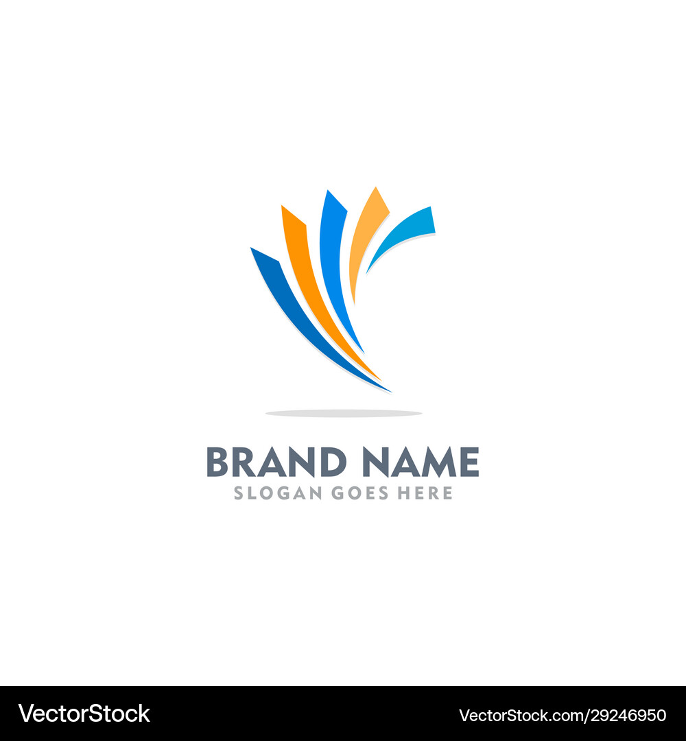 Curve abstract colored logo Royalty Free Vector Image