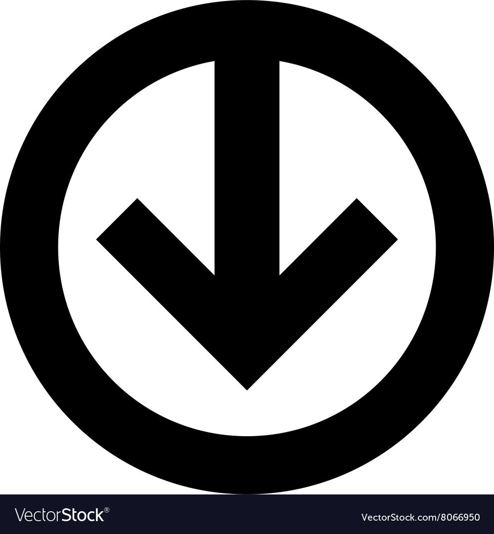 Direction down flat icon Royalty Free Vector Image