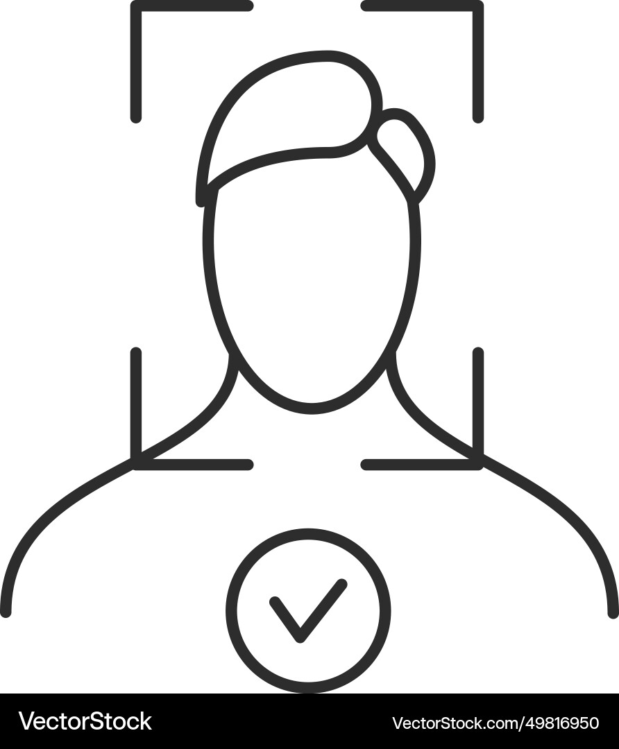 Face recognition icon facial id detect Royalty Free Vector