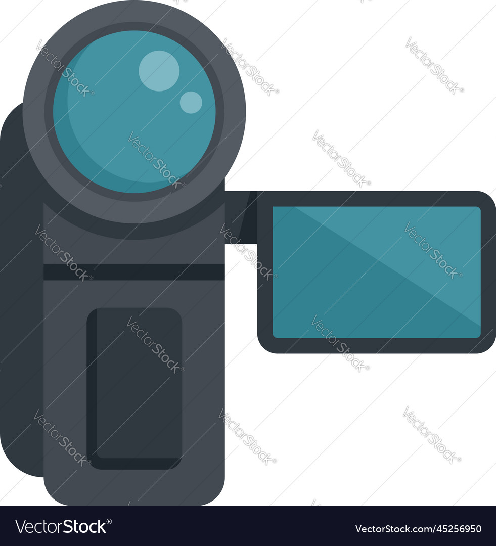 Family camera icon flat camcorder video Royalty Free Vector