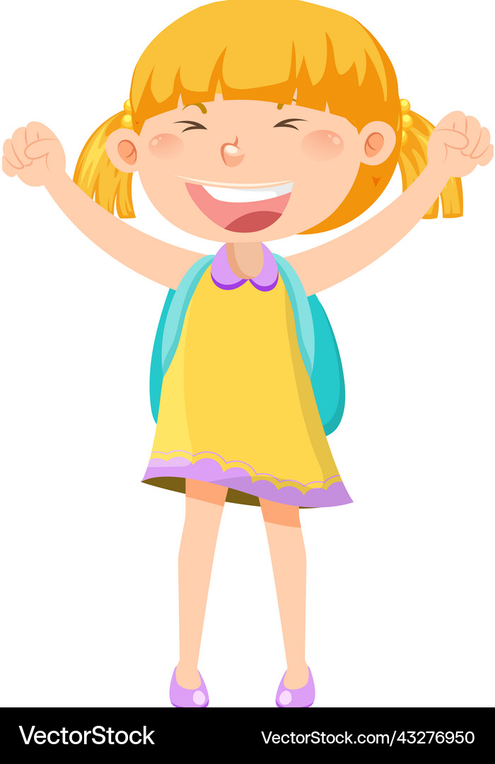 Female student cartoon character with backpack Vector Image