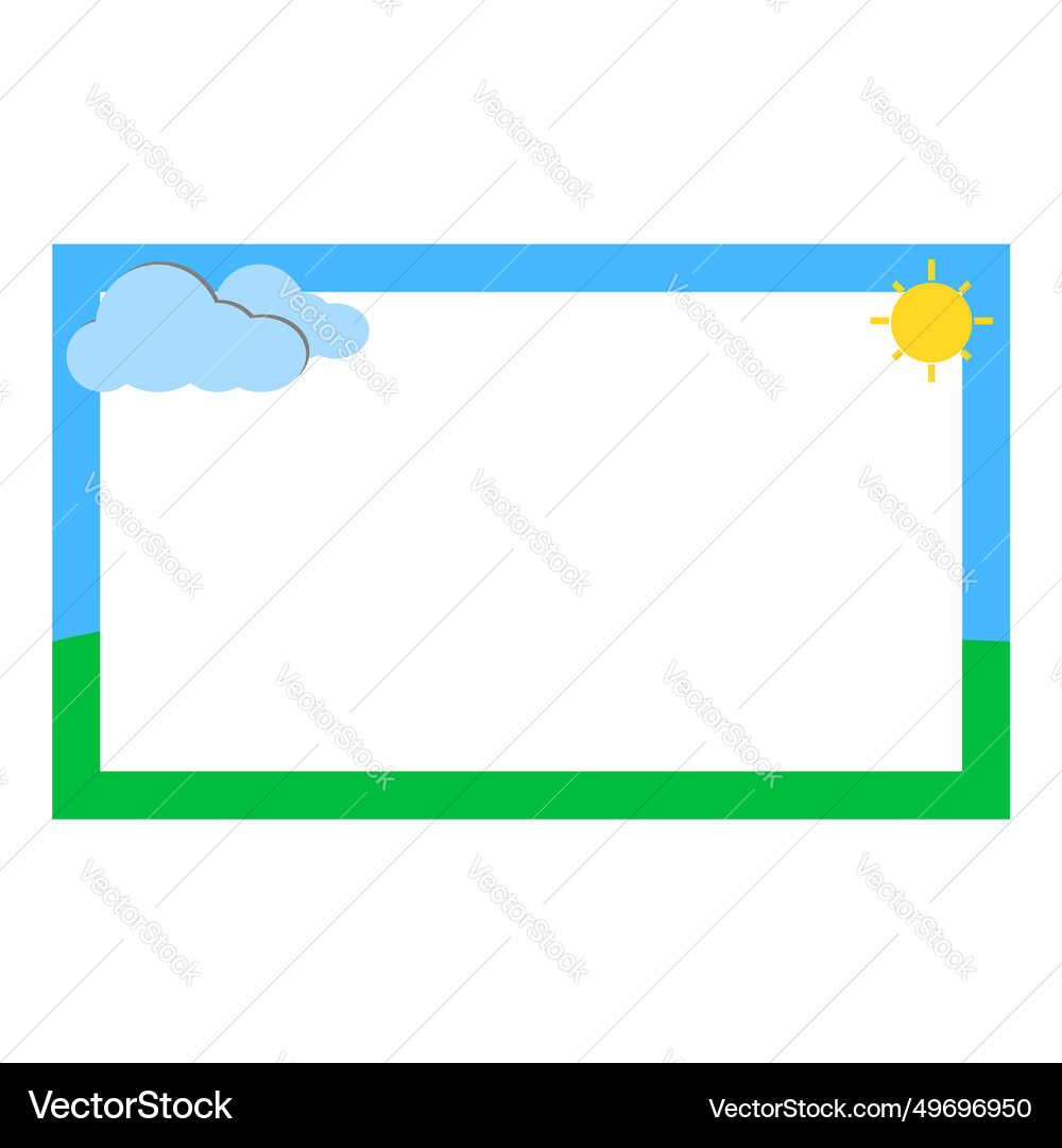 Frame with clouds and sun on a white background Vector Image