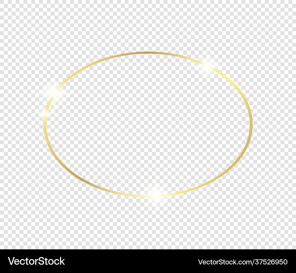 Gold shiny glowing frame with shadows isolated Vector Image