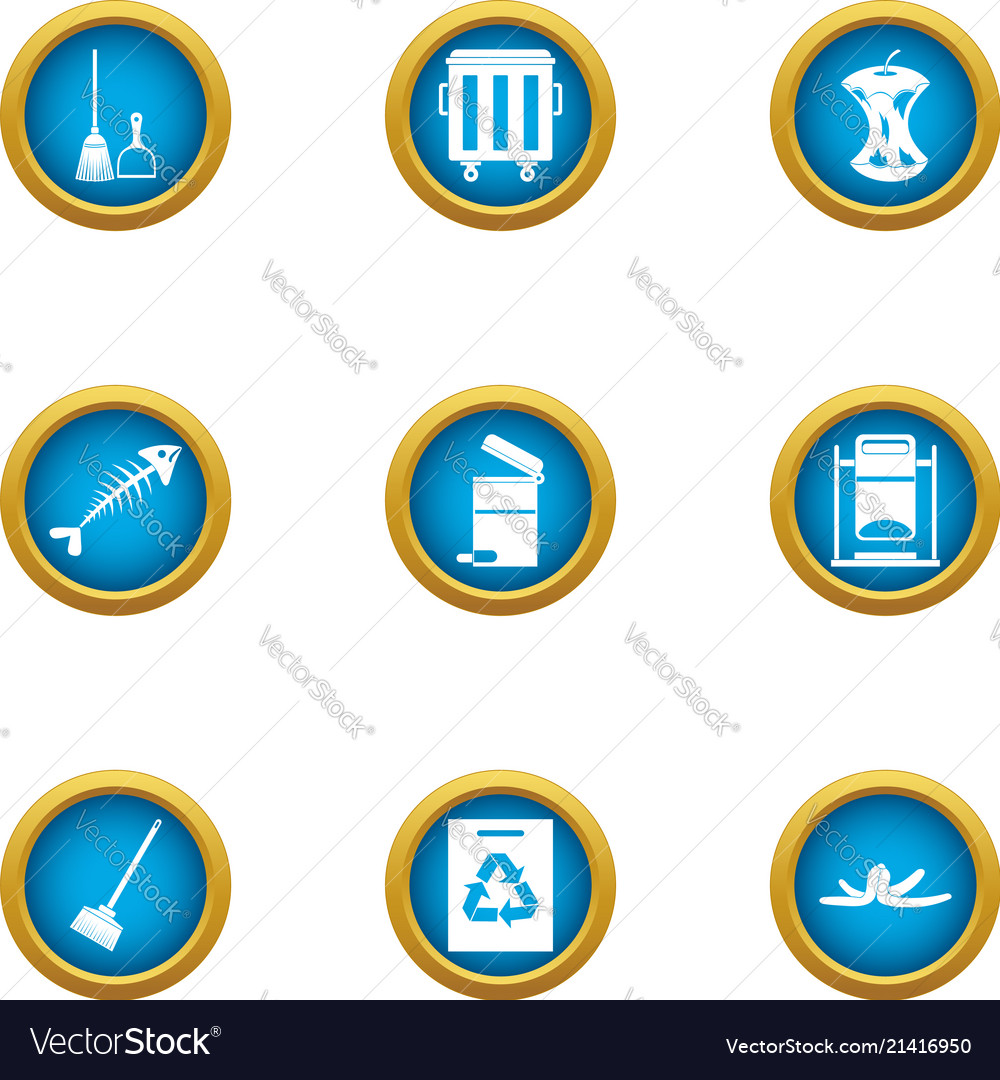 Handling icons set flat style Royalty Free Vector Image