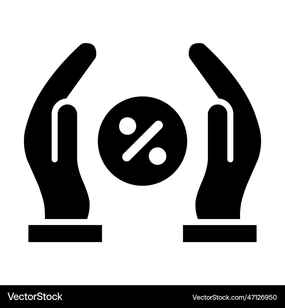 Interest rate glyph icon for personal Royalty Free Vector