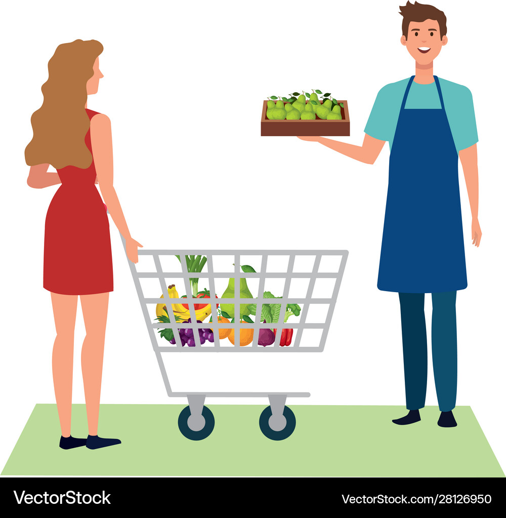 Isolated seller man and client design Royalty Free Vector