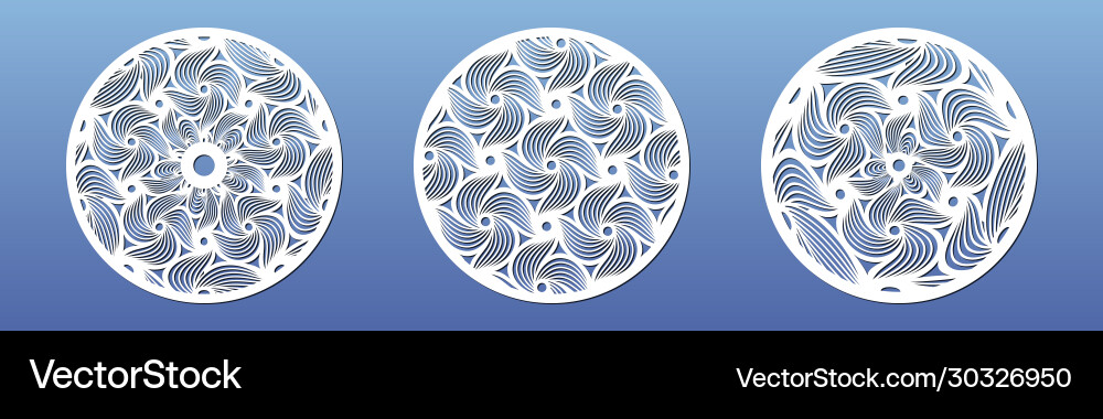 Laser cut template circular panel pattern for diy Vector Image