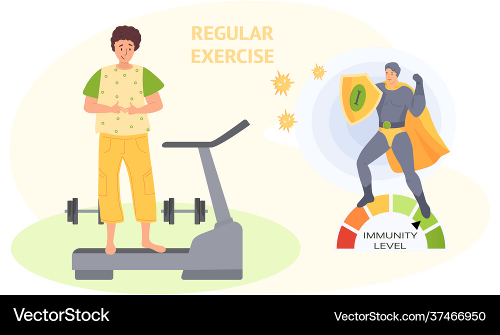 Superhero demonstrates high level immunity Vector Image
