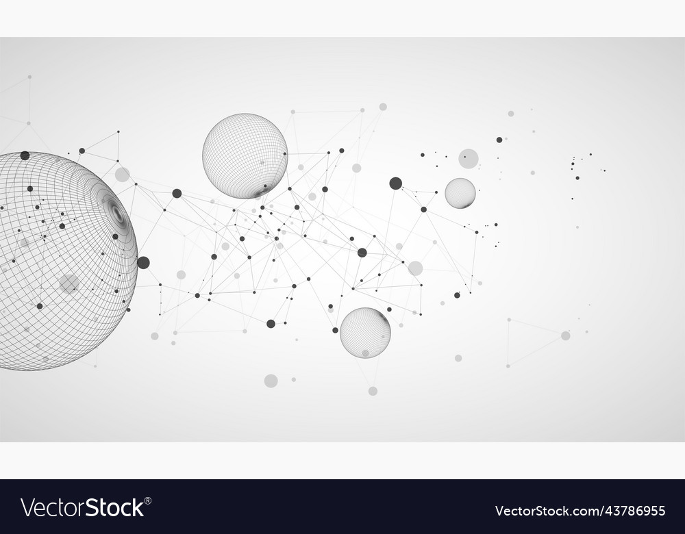 Abstract Sphere Background With Plexus Effect 3d Vector Image
