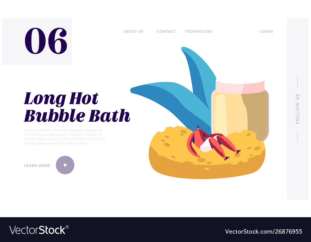 Bathing In Sauna Or Banya Website Landing Page Vector Image