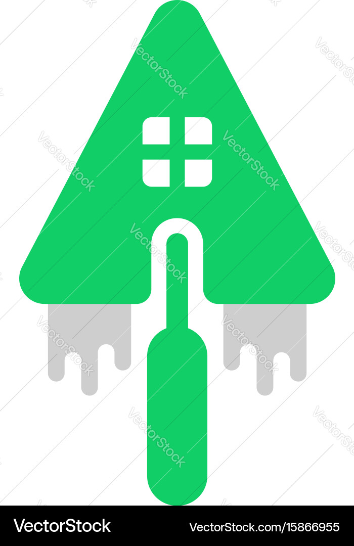 Building house logo with trowel Royalty Free Vector Image