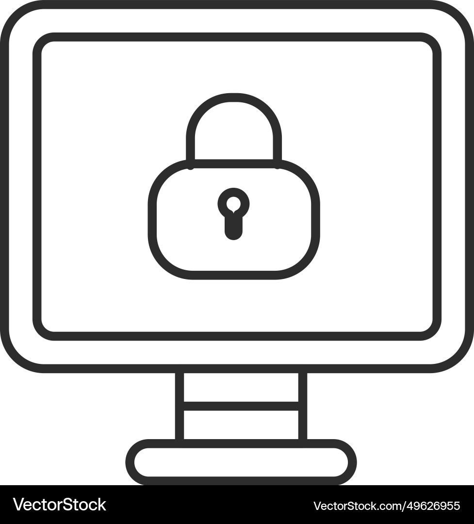 Cyber security computer icon padlock key Vector Image
