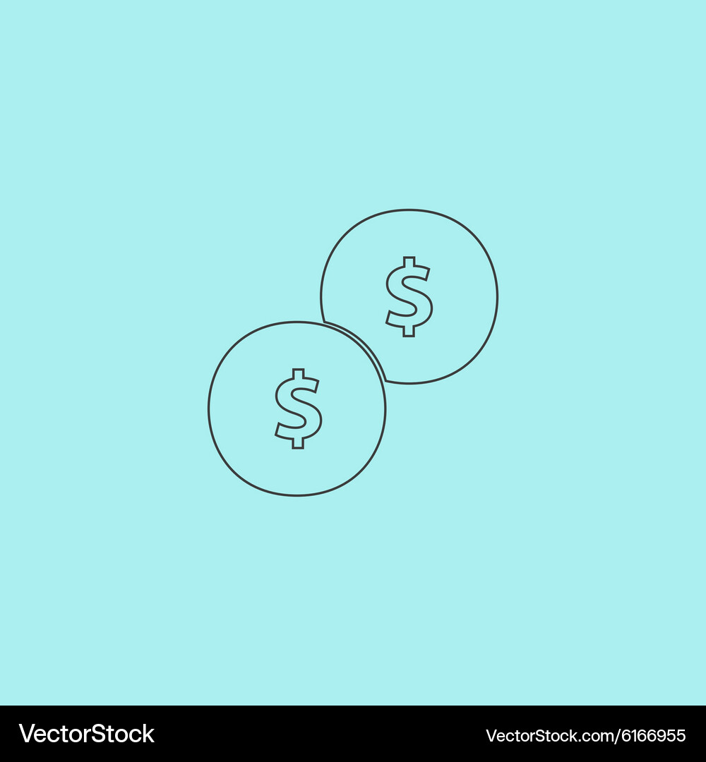 Dollars money coin icon Royalty Free Vector Image