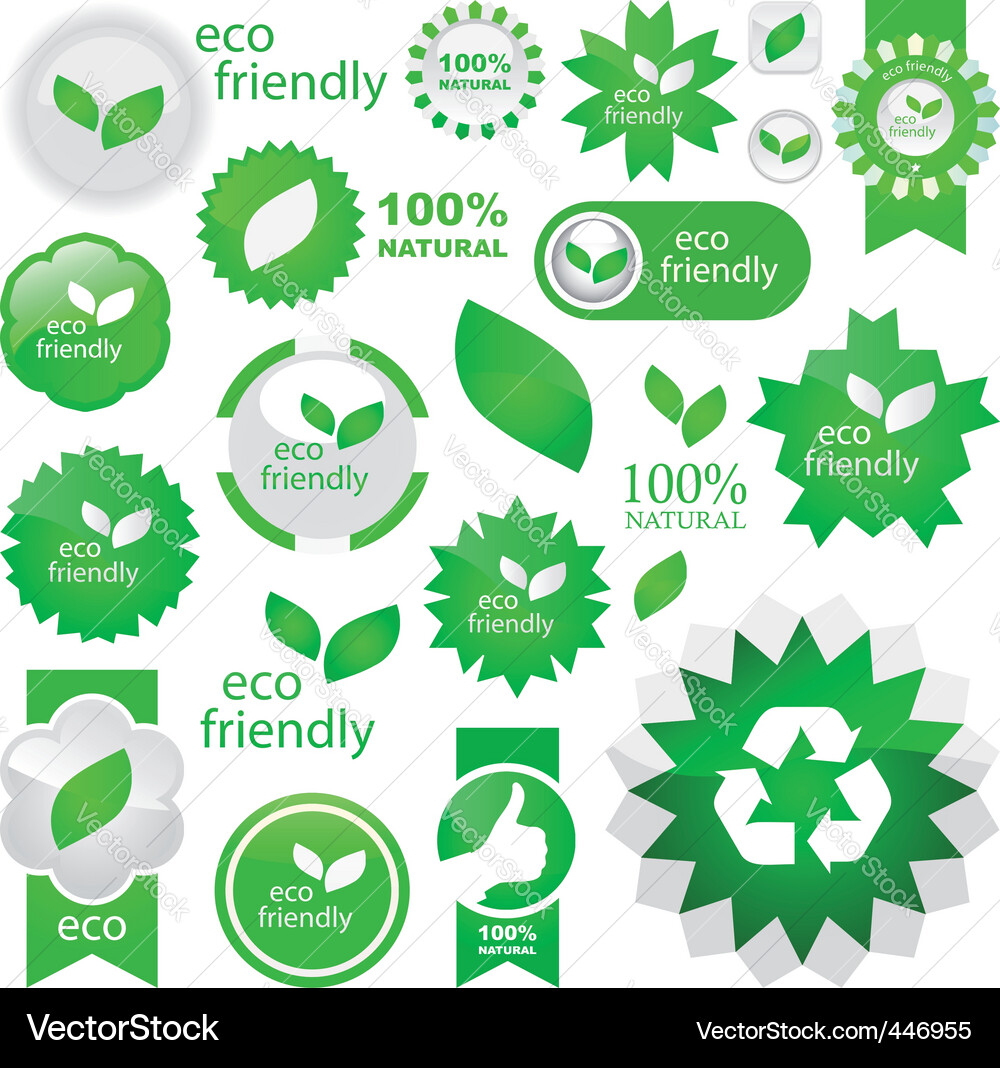 Eco friendly elements Royalty Free Vector Image
