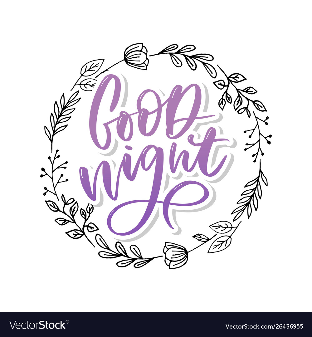 Good night hand drawn typography poster t shirt Vector Image
