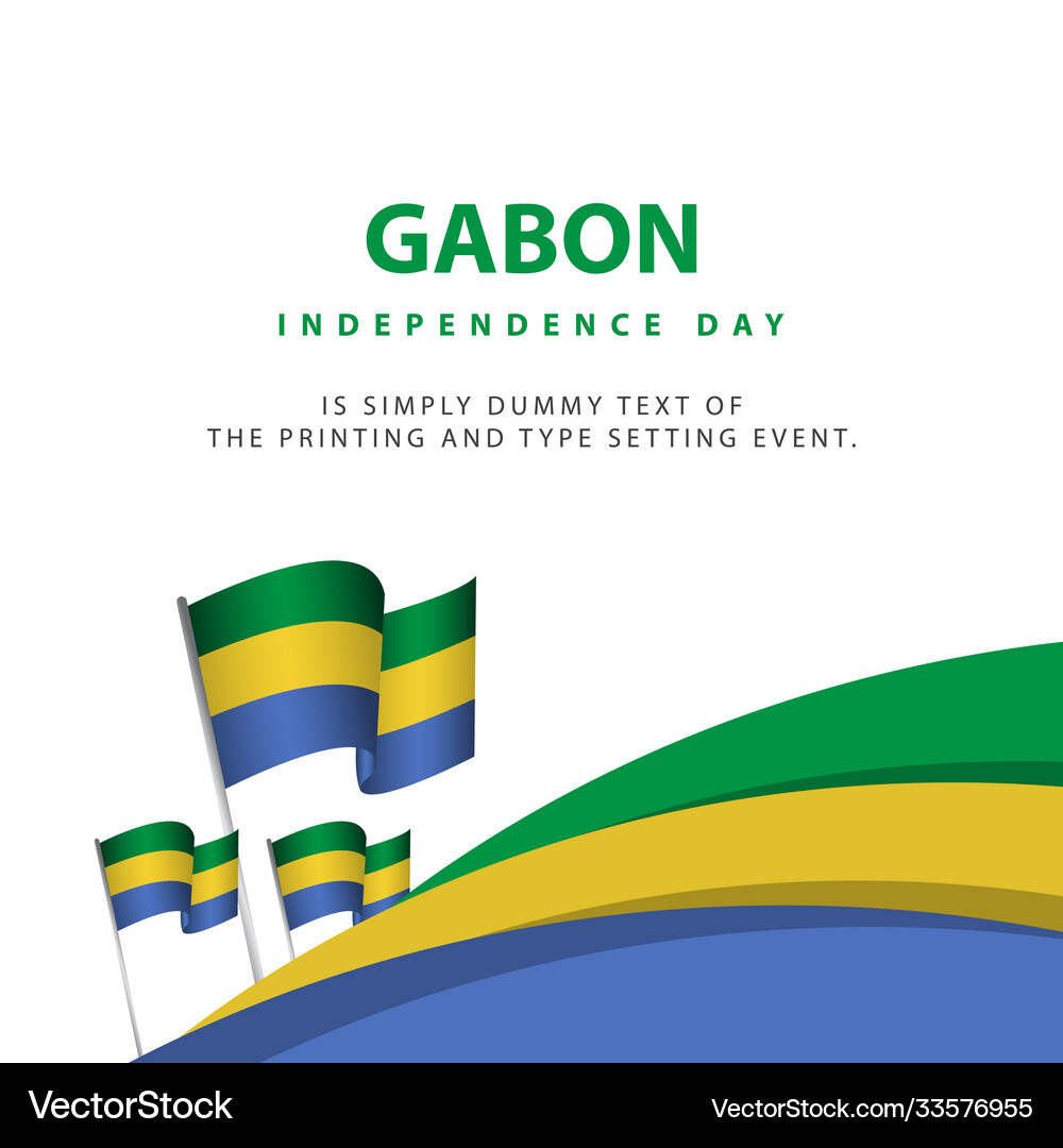 Happy gabon independence day celebration poster Vector Image