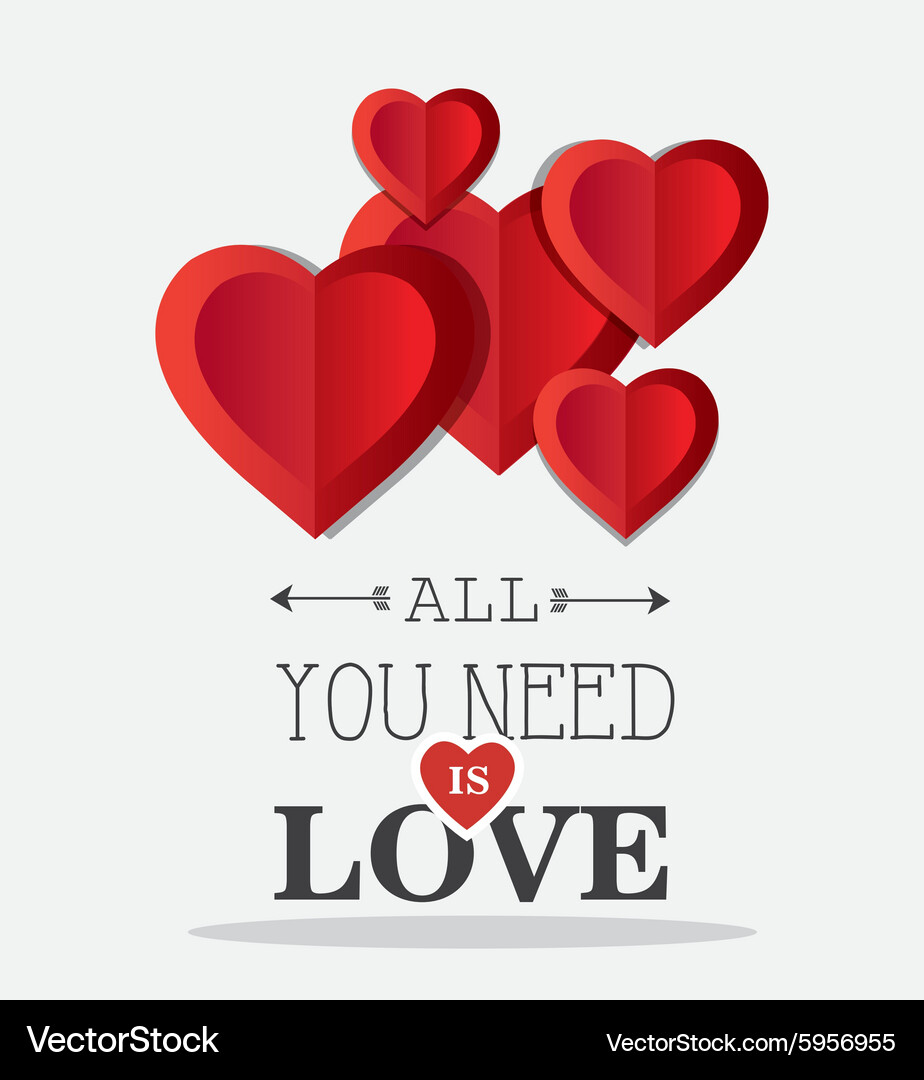 Love card design with red details Royalty Free Vector Image