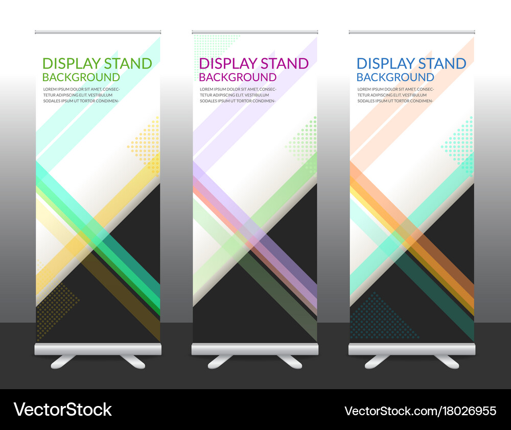 Set of vertical abstract display banner stand Vector Image