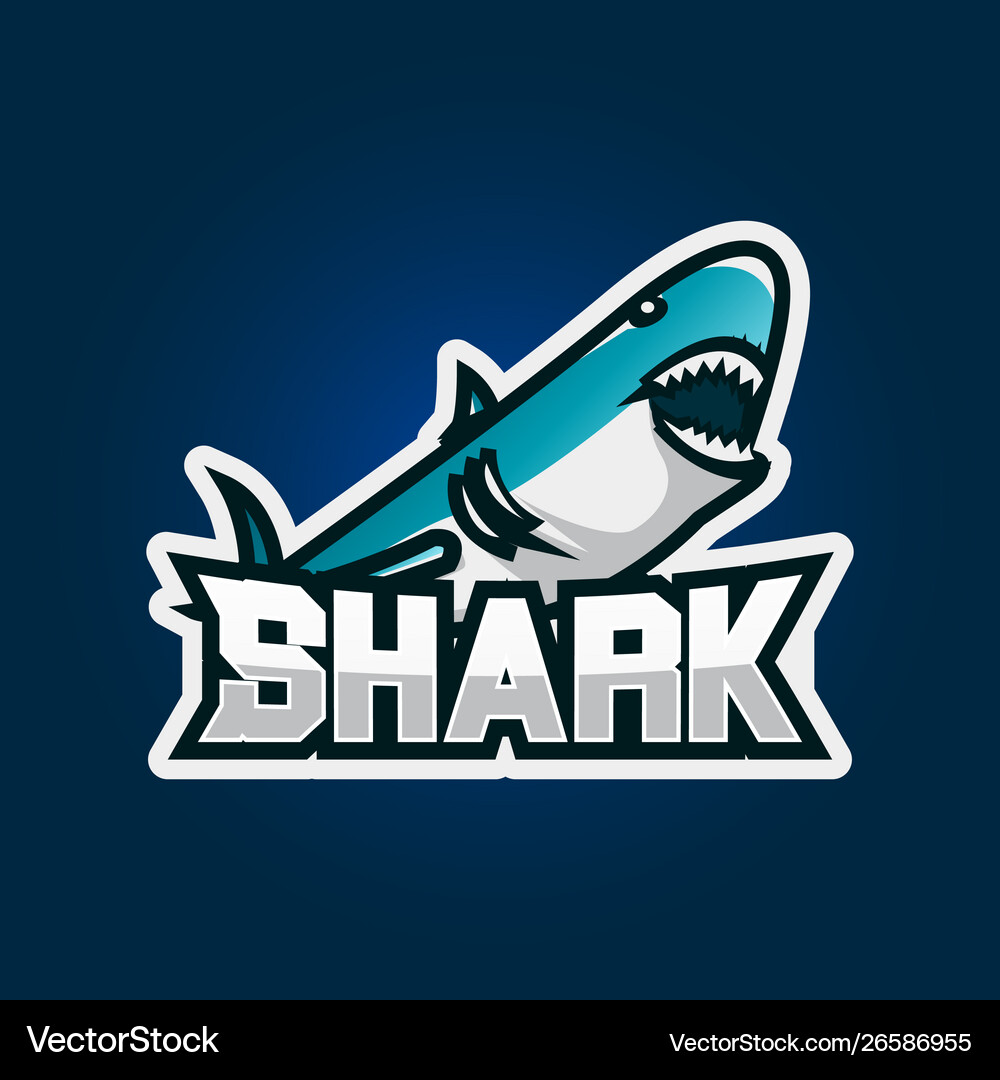 Shark esport gaming logo design Royalty Free Vector Image
