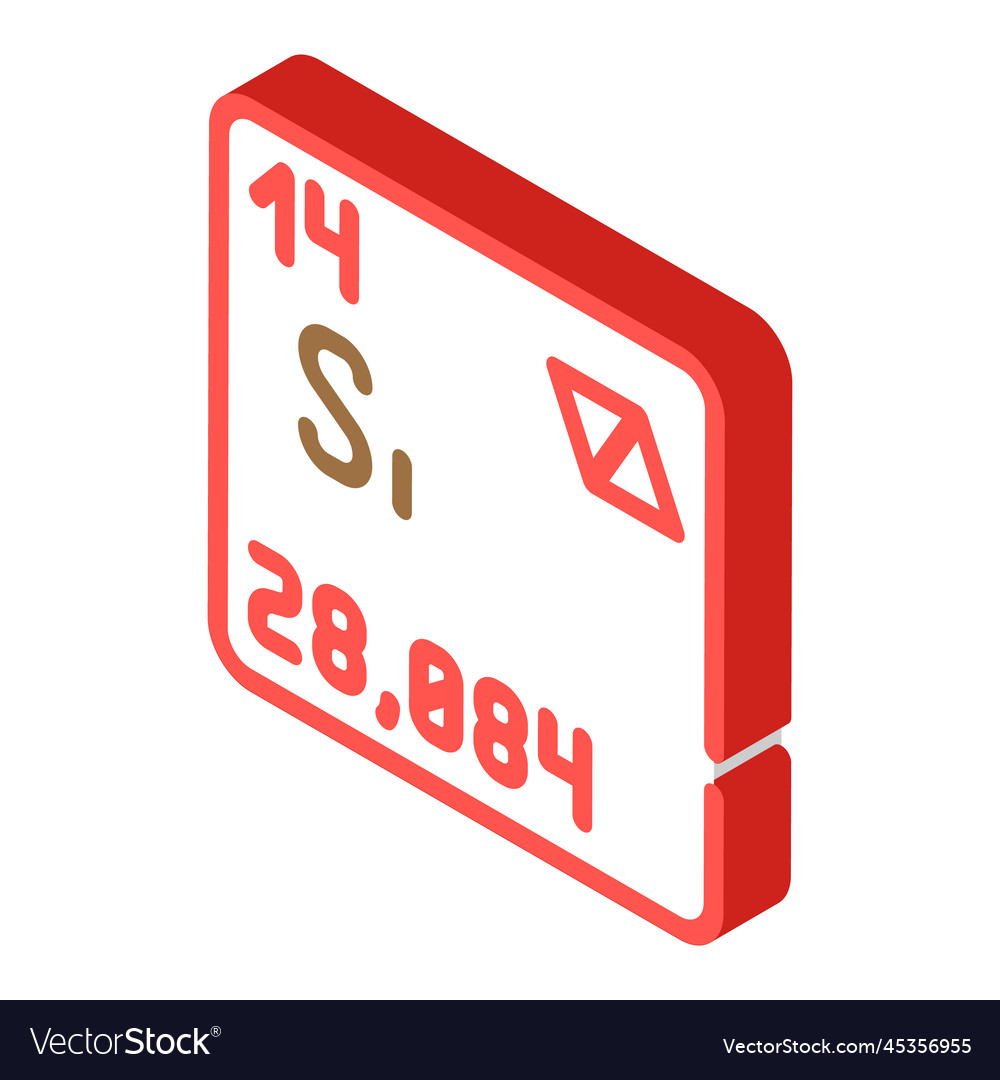 Silicon chemical element isometric icon Royalty Free Vector Silicon chemical element isometric icon Royalty Free Vector