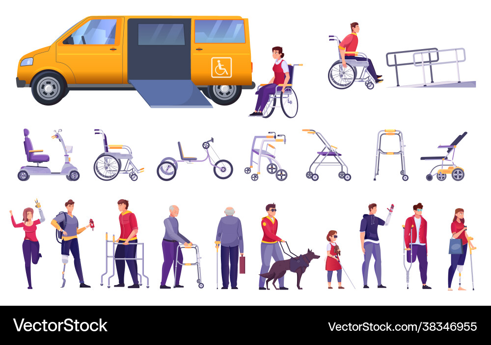 Transportations of disabled people Royalty Free Vector Image