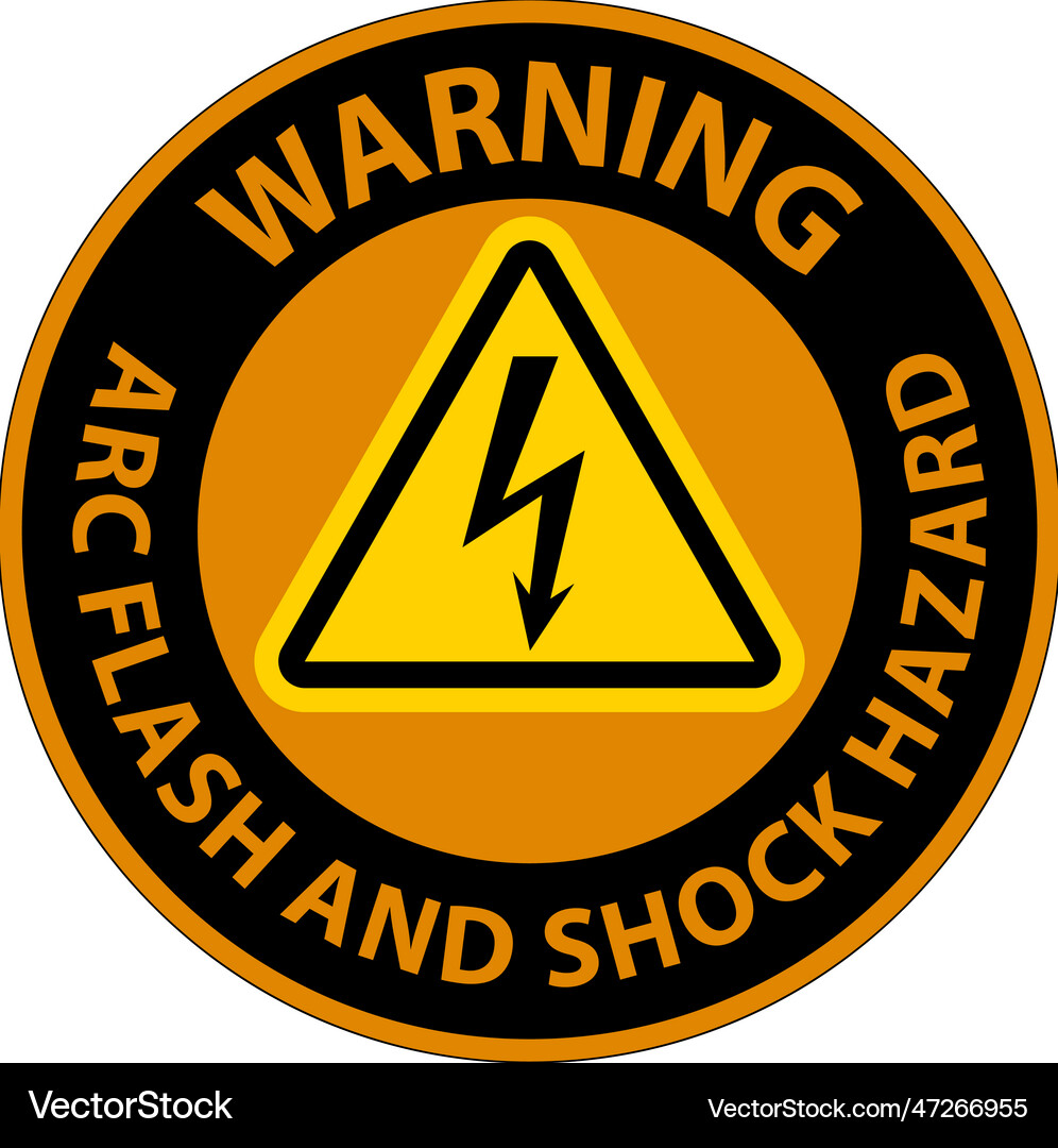 Warning floor sign arc flash and shock hazard Vector Image