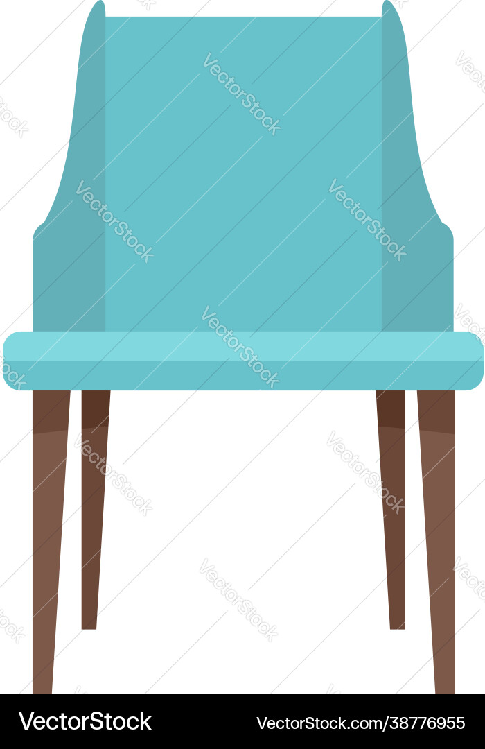 Wood plastic chair icon flat isolated Royalty Free Vector