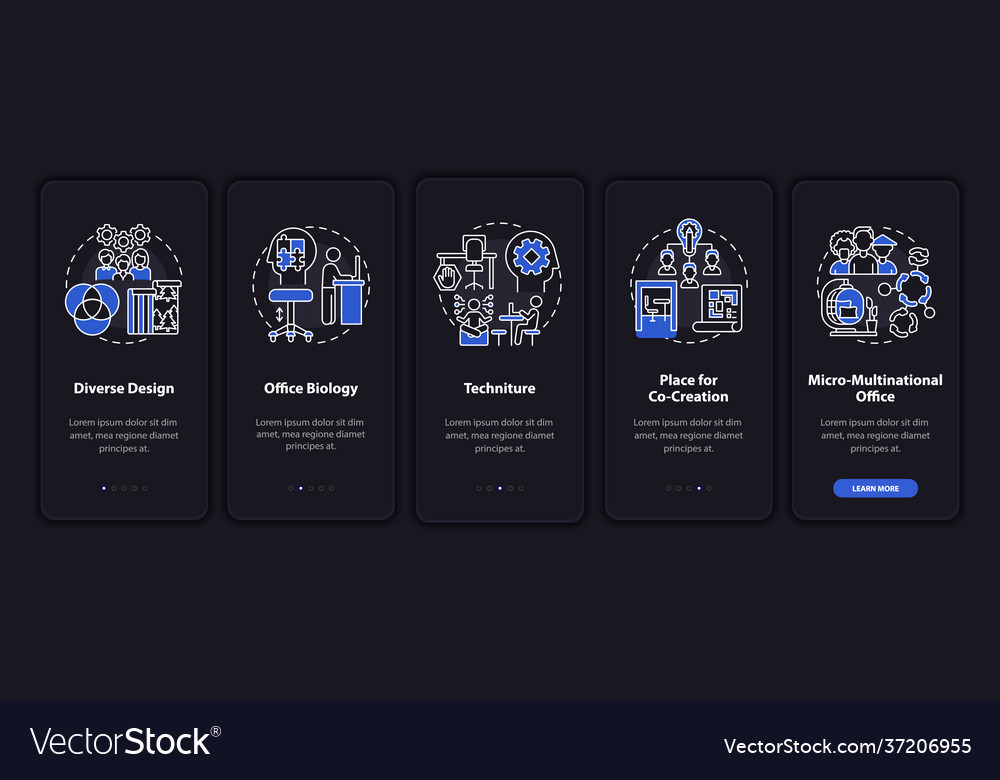 Worksite trend onboarding mobile app page screen Vector Image