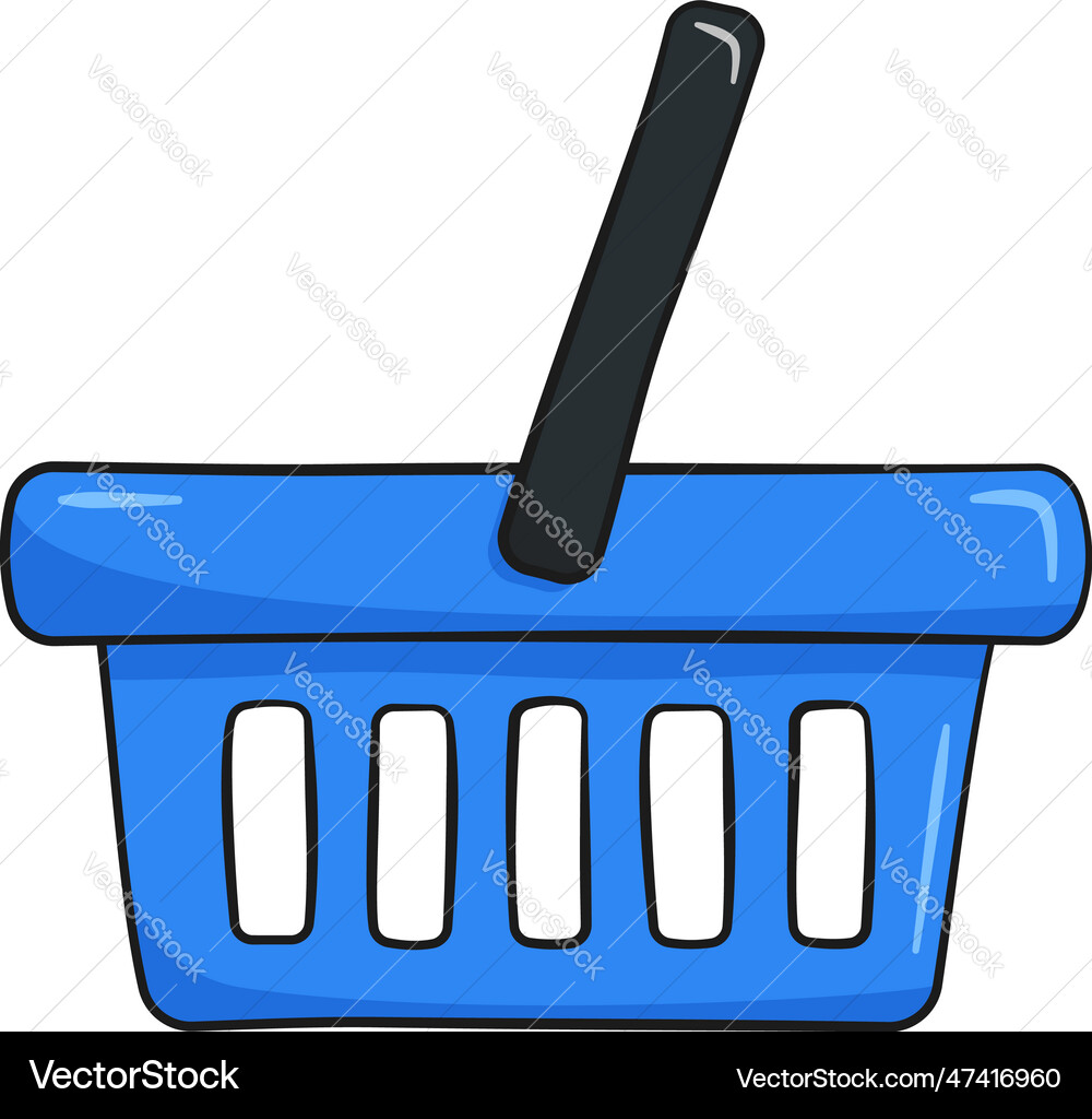 Blue shopping basket icon Royalty Free Vector Image
