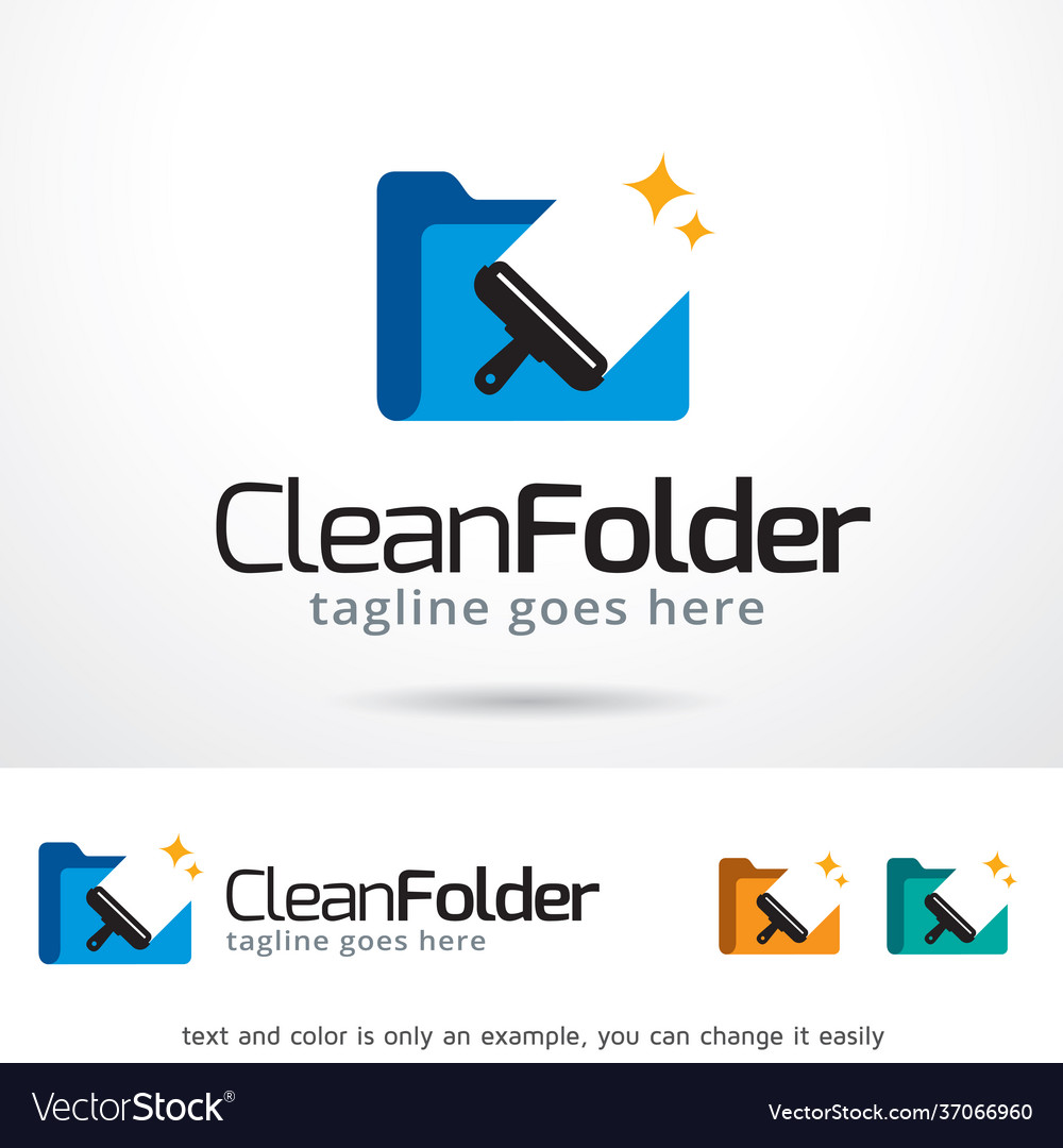 Clean folder logo template Royalty Free Vector Image