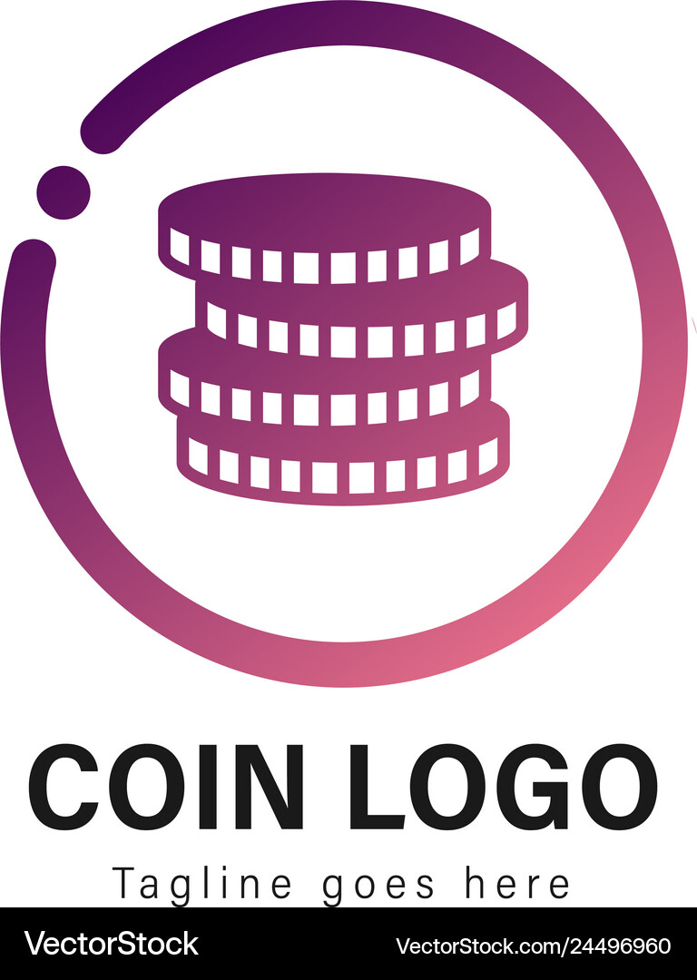 Coin logo template design logo with modern Vector Image