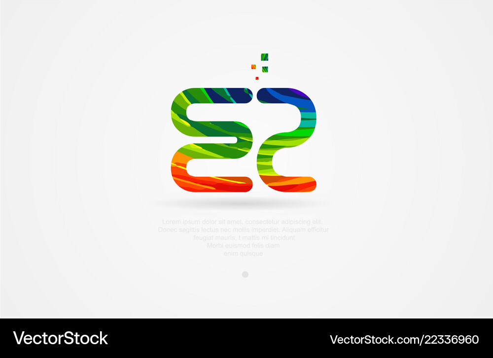 Ez e z rainbow colored alphabet letter logo Vector Image