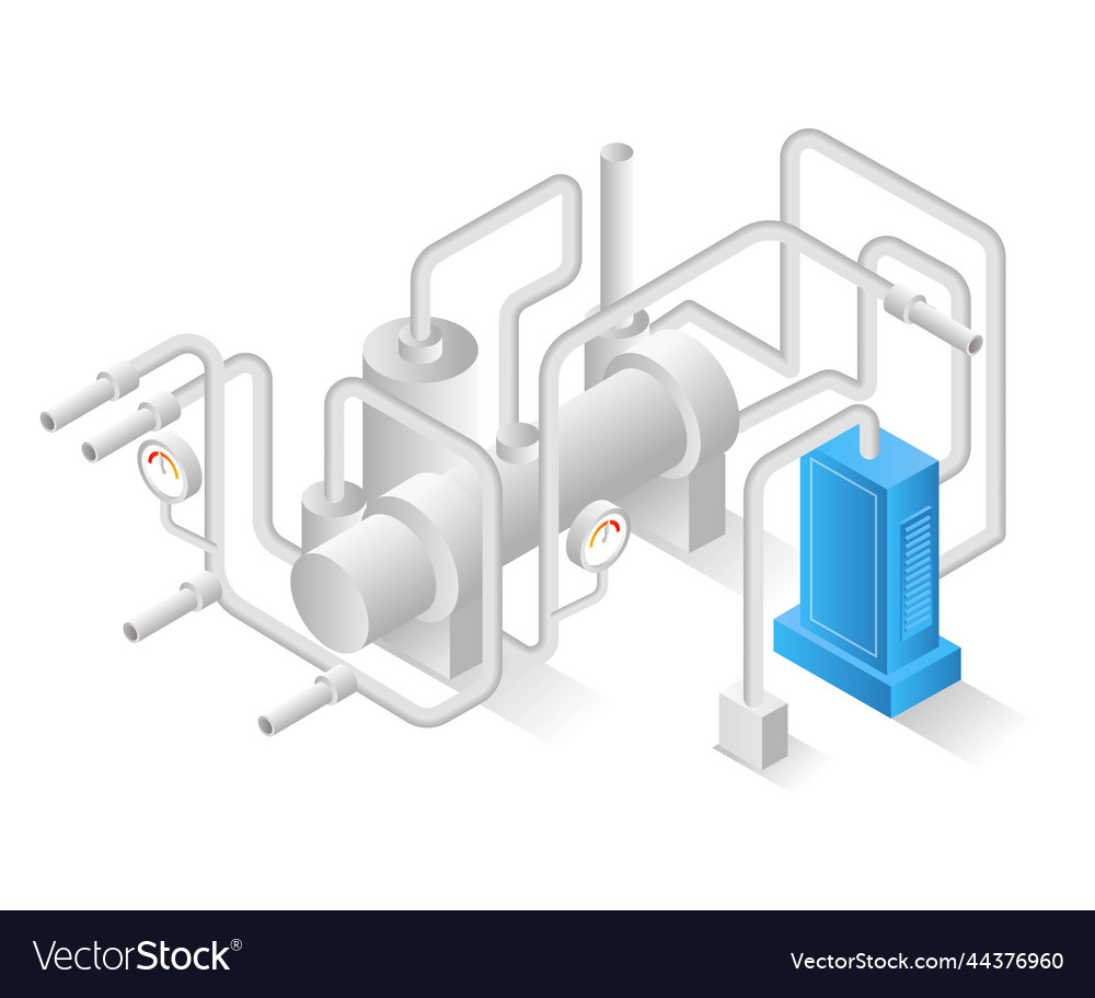 Flat isometric concept oil and gas industry Vector Image