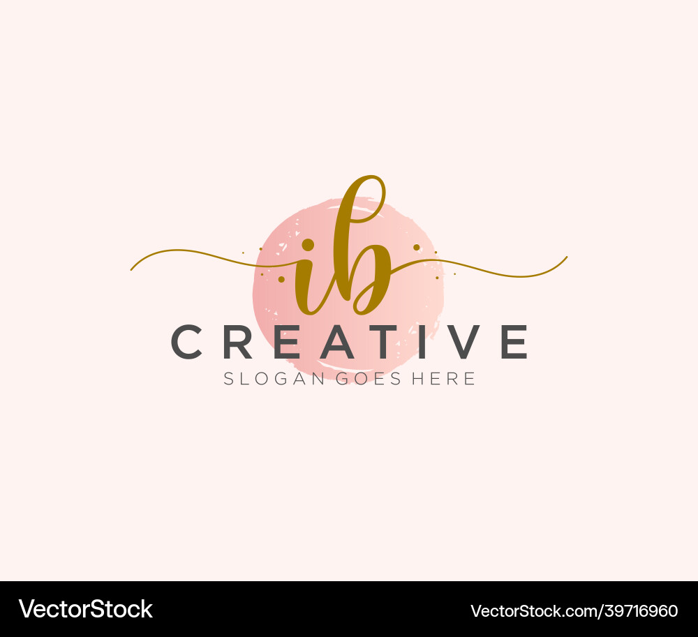 Initial ib feminine logo beauty monogram Vector Image