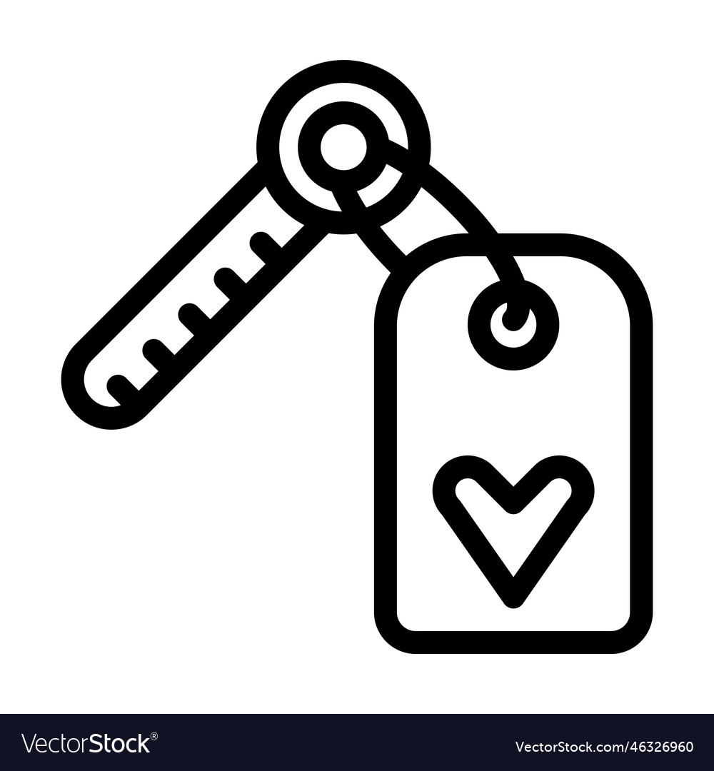 Key chain thick line icon for personal Royalty Free Vector