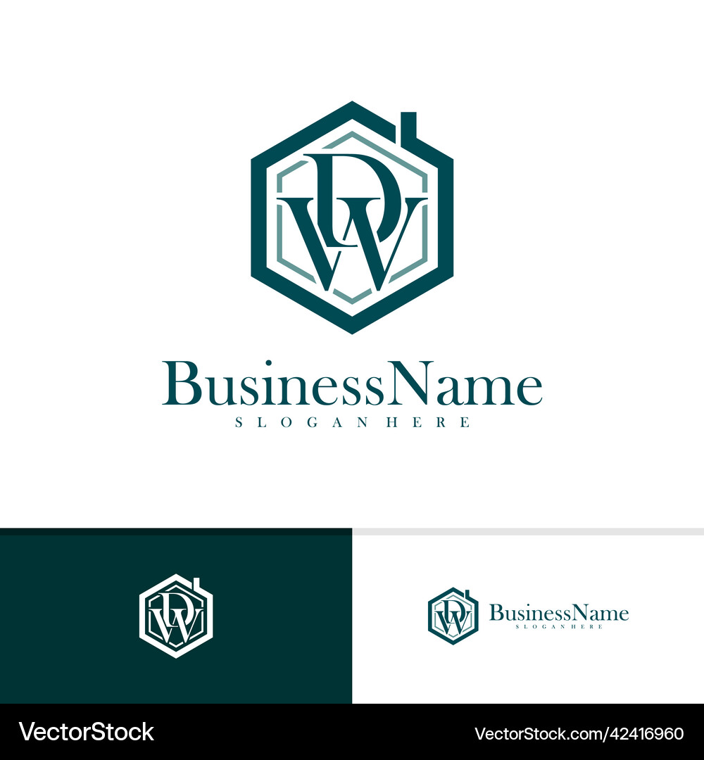 Letter d w logo template creative d w logo Vector Image